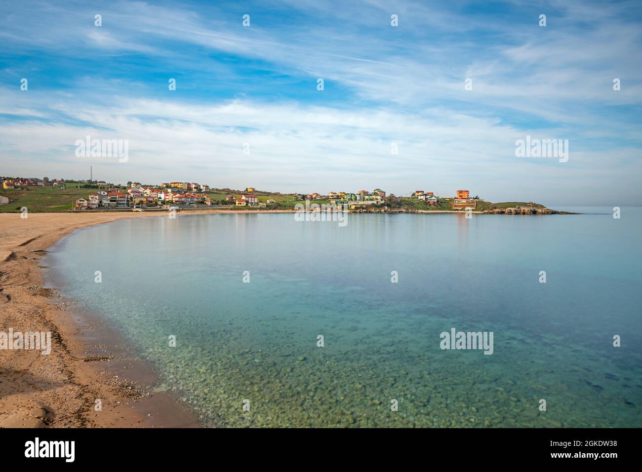 View of a quiet and not very touristy beach on the shores of the Black ...