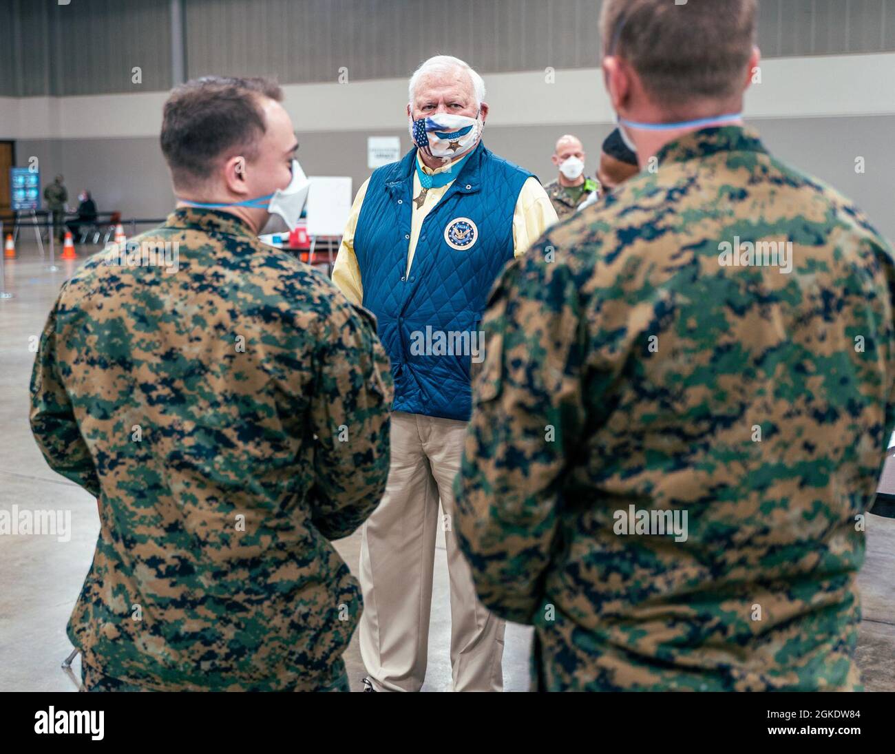 Medal of Honor recipient, retired U.S. Navy Lt. Mike Thornton, greets ...