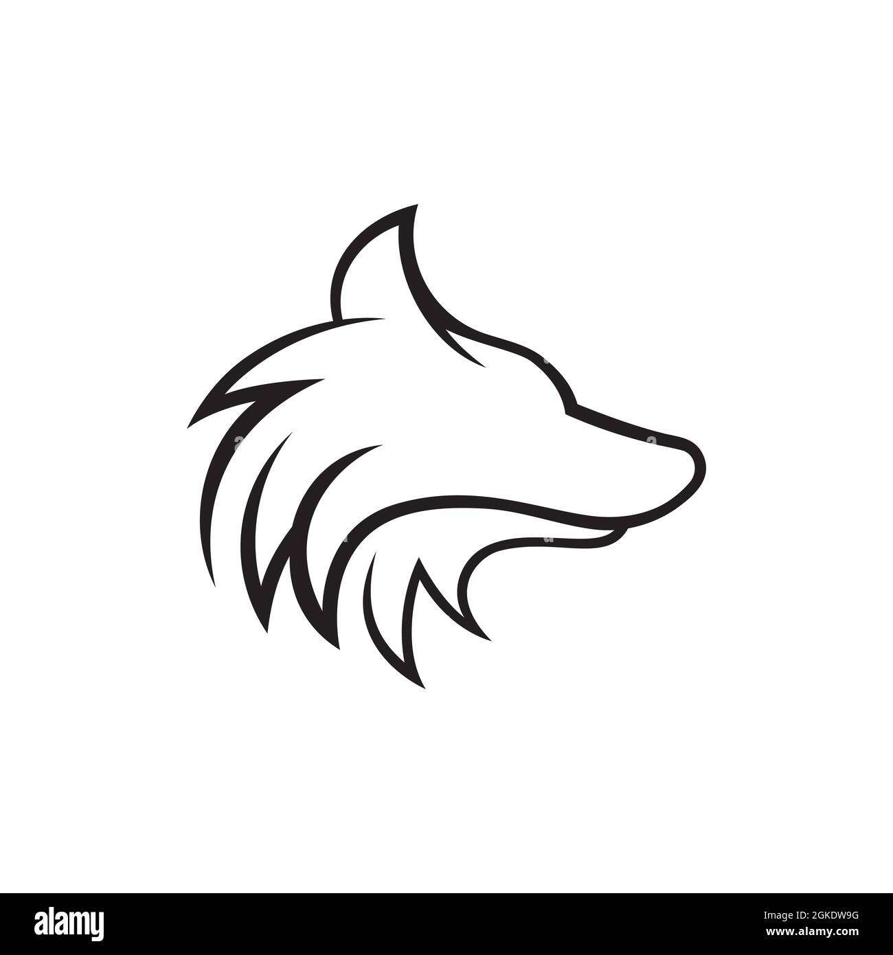 Wolf Head Template vector illustration design Stock Photo - Alamy