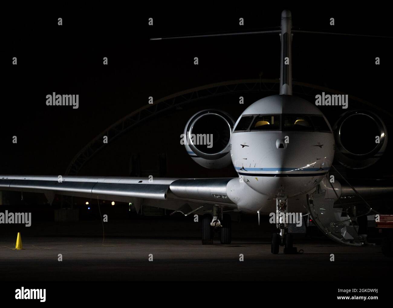 A U.S. Air Force E-11A Battlefield Airborne Communications Node ...