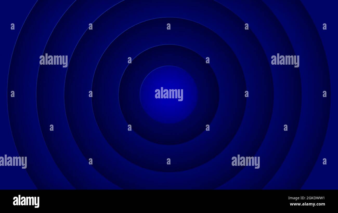 Abstract pulsating dark blue circular background. Motion. Endlessly ...