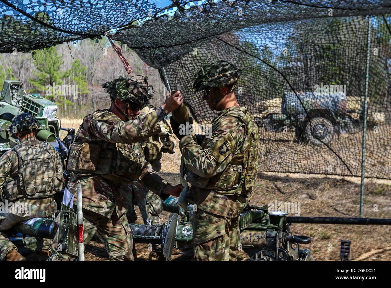 U.S. Army Pvt. Koby Smith, cannon crewmember, from A Battery “Automatic ...