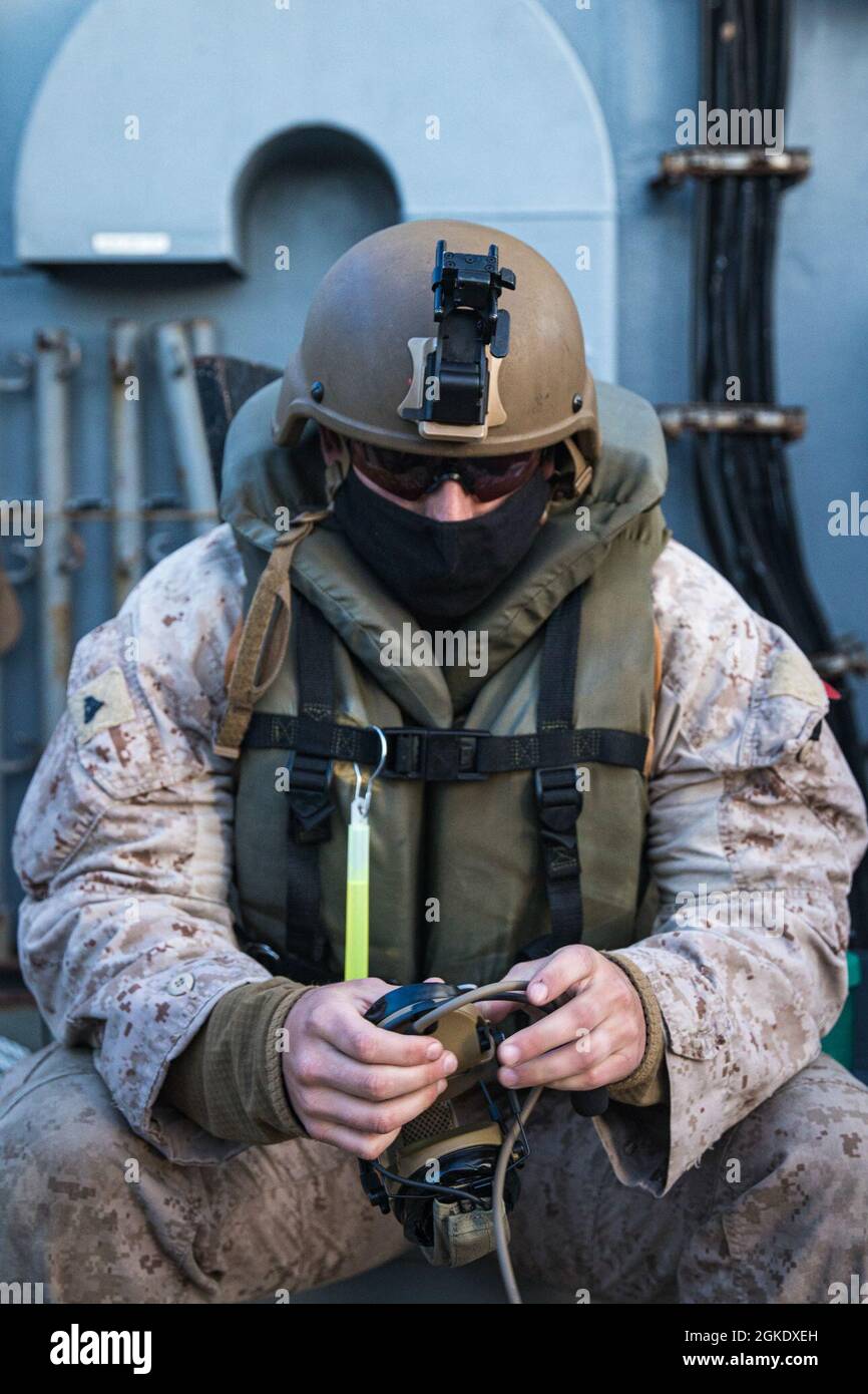 PACIFIC OCEAN (March 24, 2021) U.S. Marine Corps Cpl. Ryan Keefe, a ...