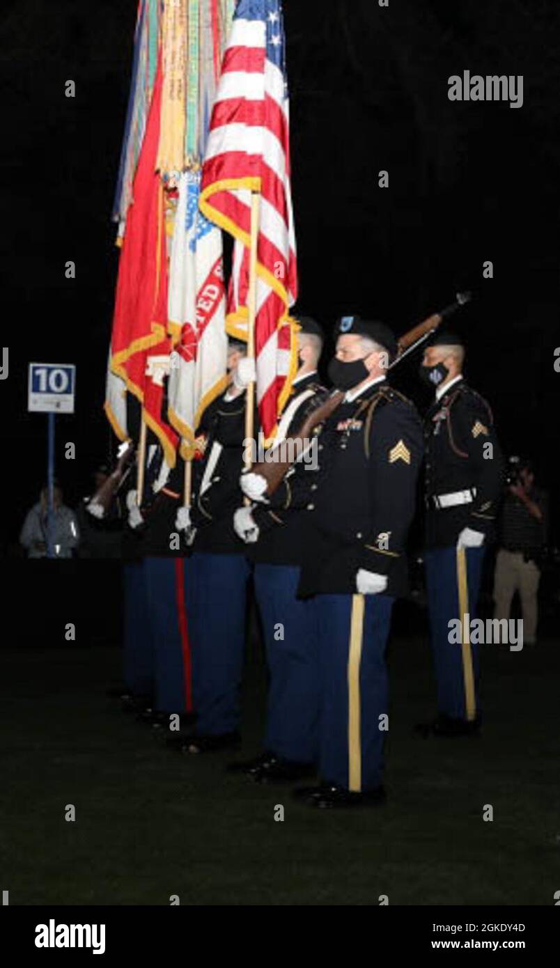A joint military color guard, including Soldiers from the 3rd Infantry ...