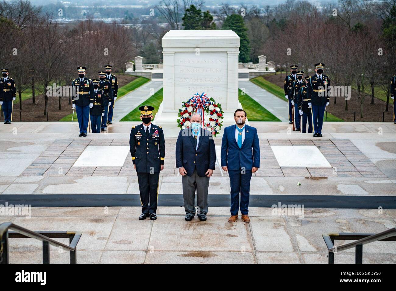 U.S. Army Maj. Gen. Omar Jones IV (center left), commanding general, U ...