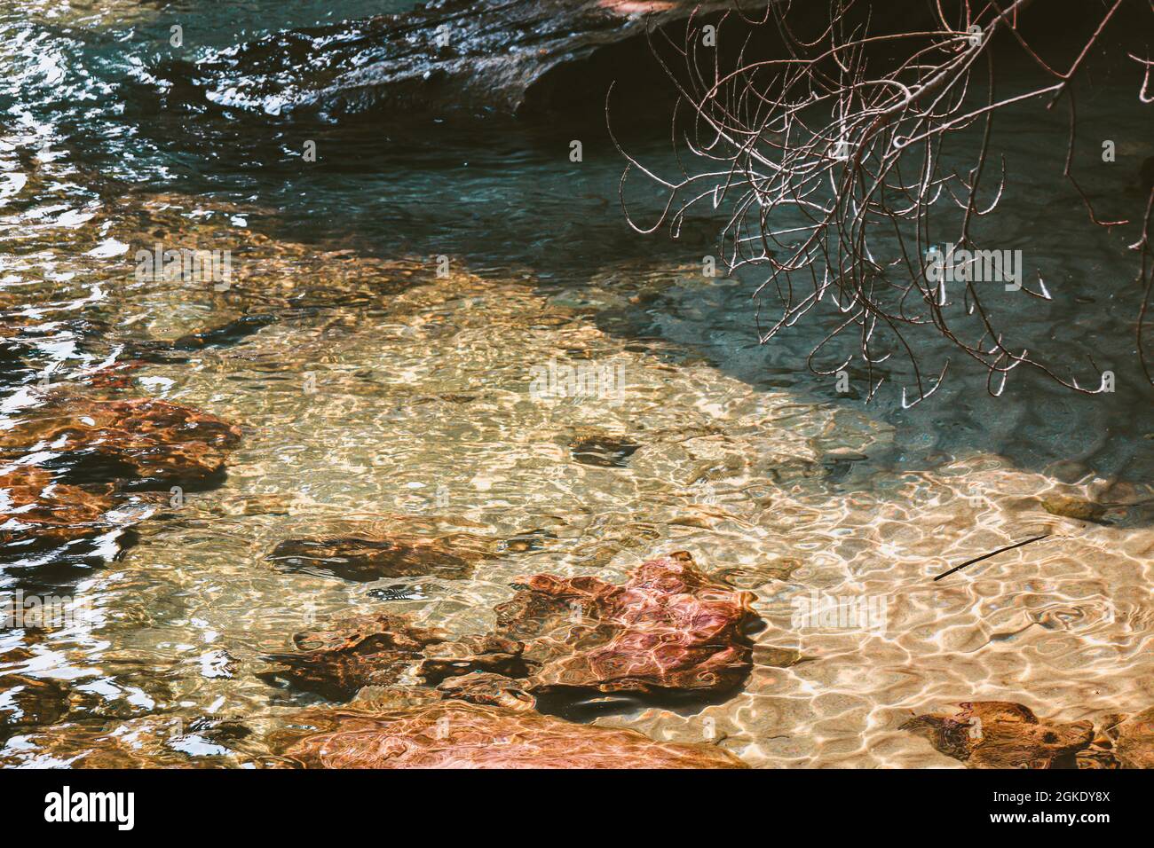 Clean water surface under the sunlight Stock Photo - Alamy