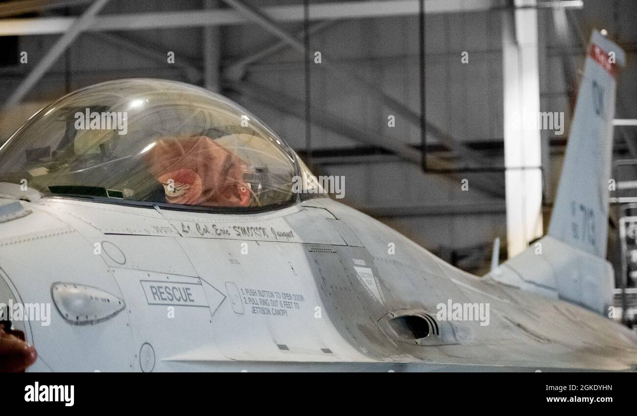 An F-16 Viper that bears the name of Lt. Col. Eric Jauquet, 138th ...