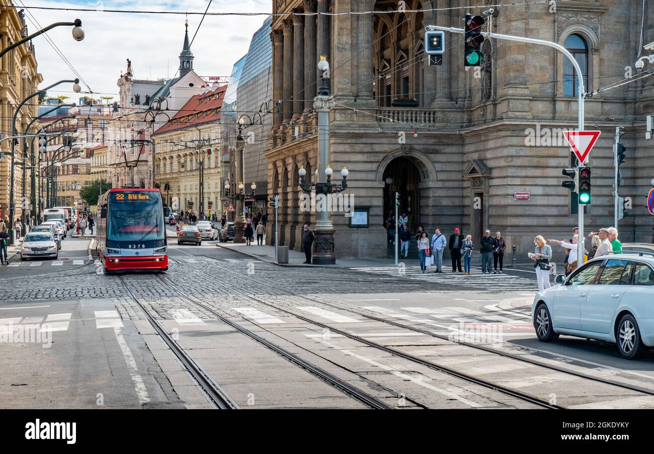Prague street traffic lights hi-res stock photography and images - Alamy