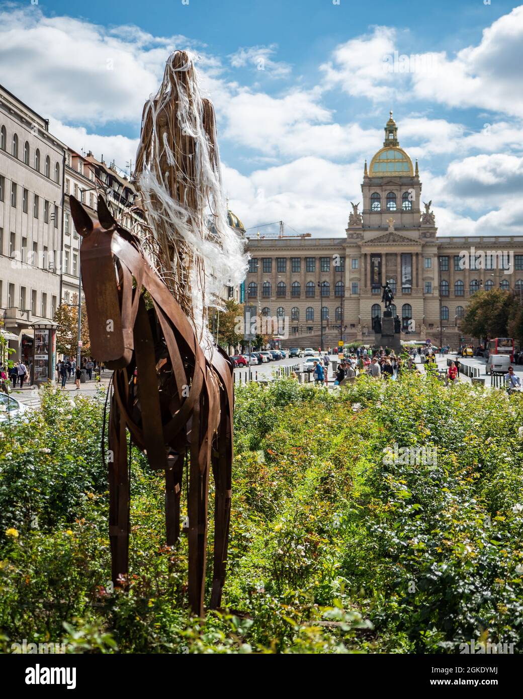 Modern Art, Prague, Czech Republic. A contemporary art statue titled ...