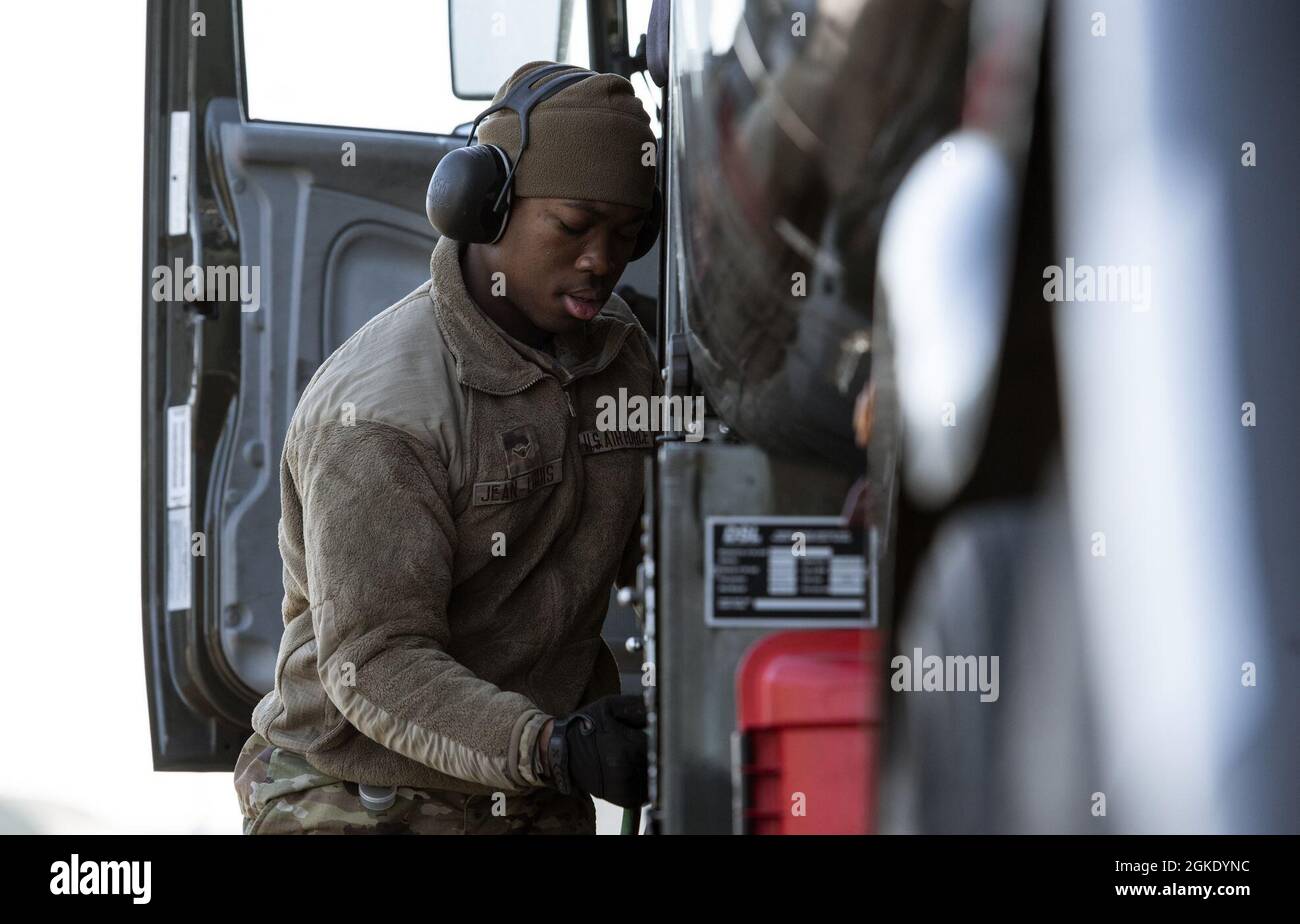 U.S. Air Force Airman Steven Jean-Louis, 48th Logistics Readiness ...