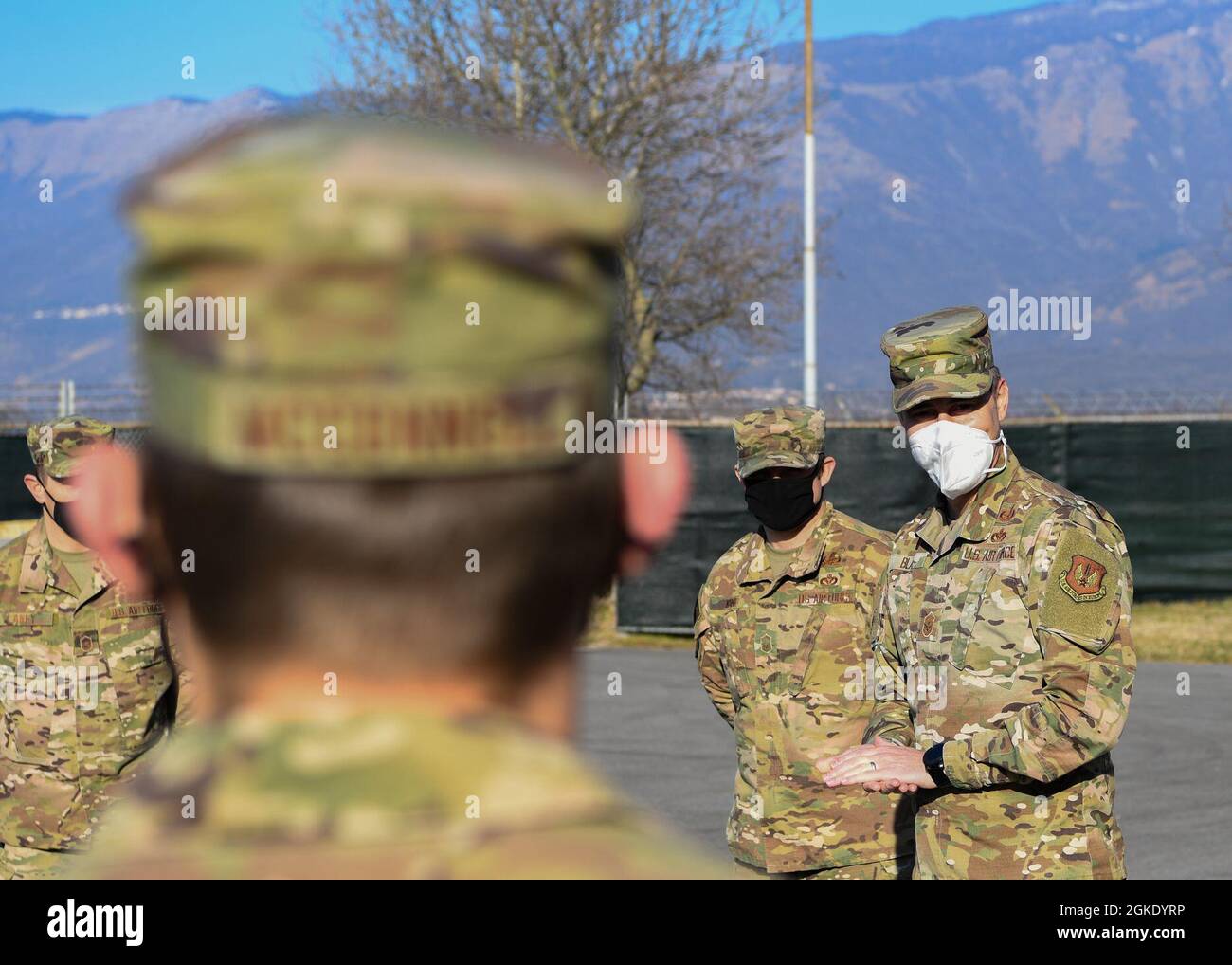 Chief Master Sgt. Brion P. Blais, U.S. Air Forces in Europe and Air Forces Africa command chief ...