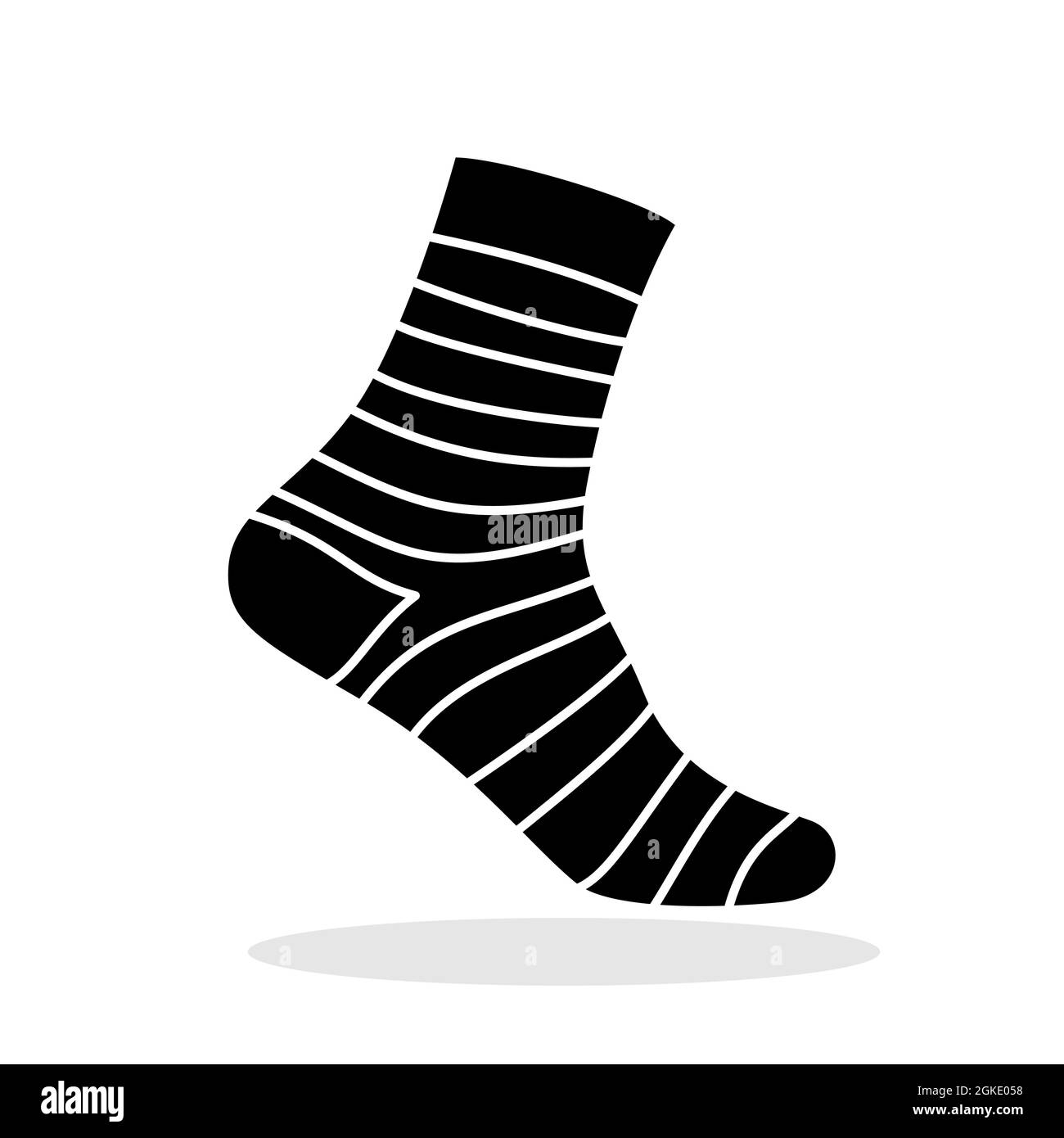 Sock icon. Black flat icon of sock. Vector illustration. Stocking icon ...