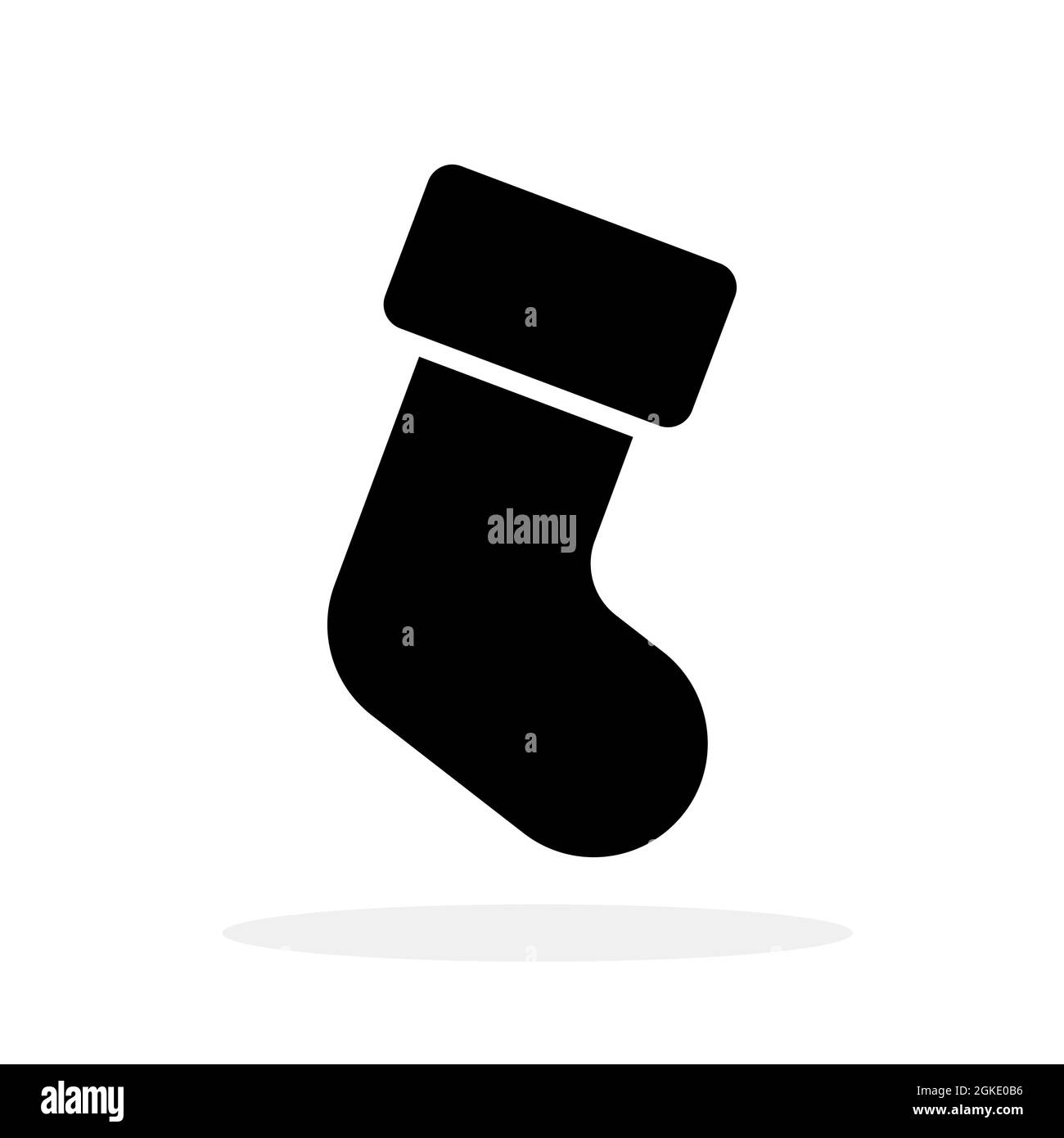 Christmas sock icon. Black christmas sock isolated. Vector illustration ...