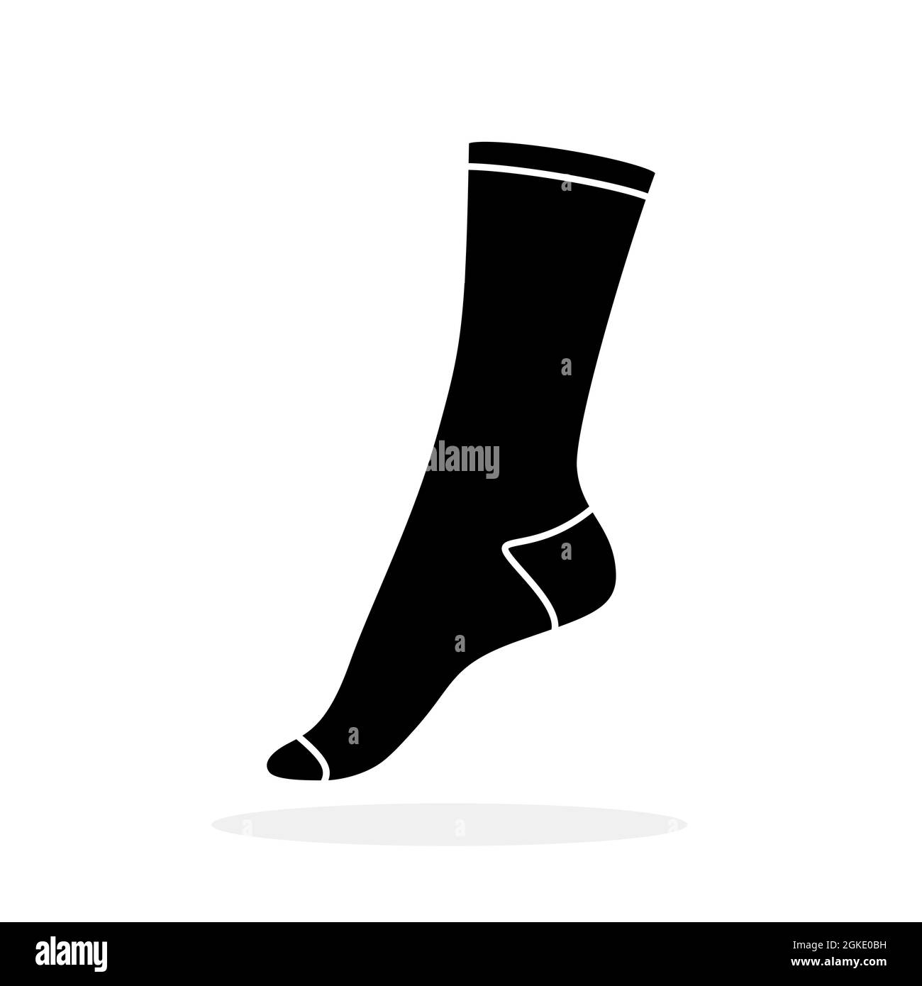 Sock icon. Black flat icon of sock. Vector illustration. Stocking icon ...
