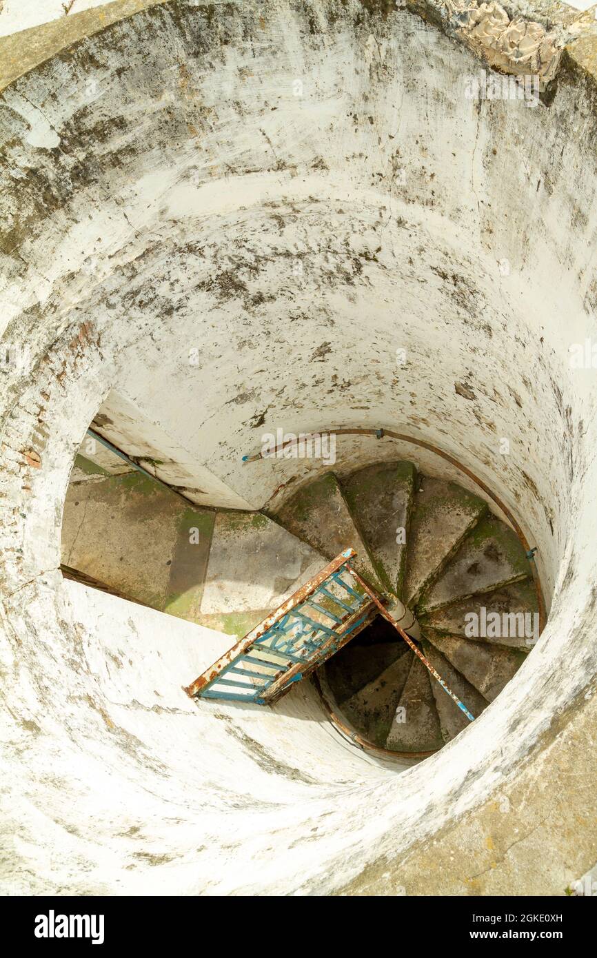 Spiral staircase to enter a bunker Stock Photo - Alamy
