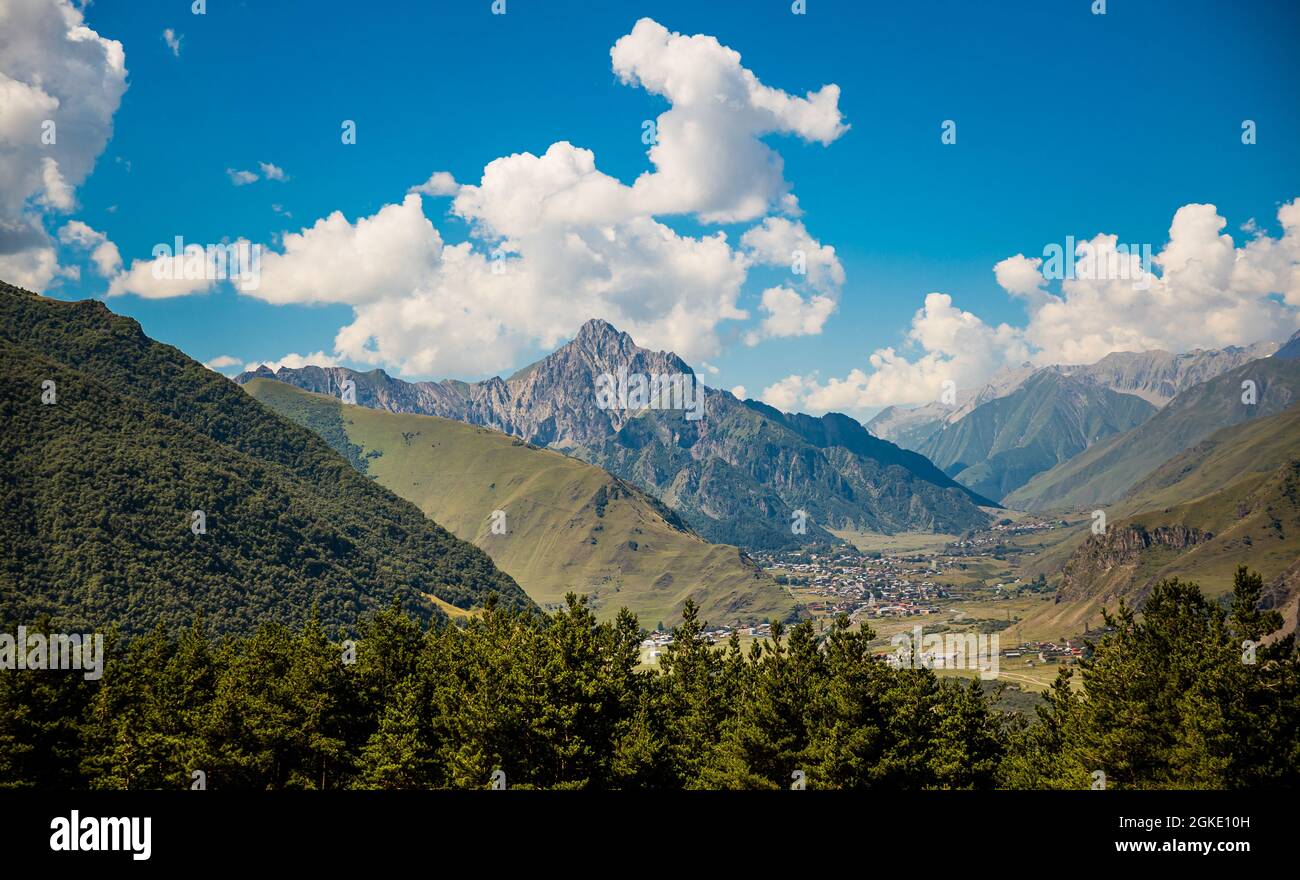 Georgian Mountains Landscape, Mount Shani, the highest mountain of ...