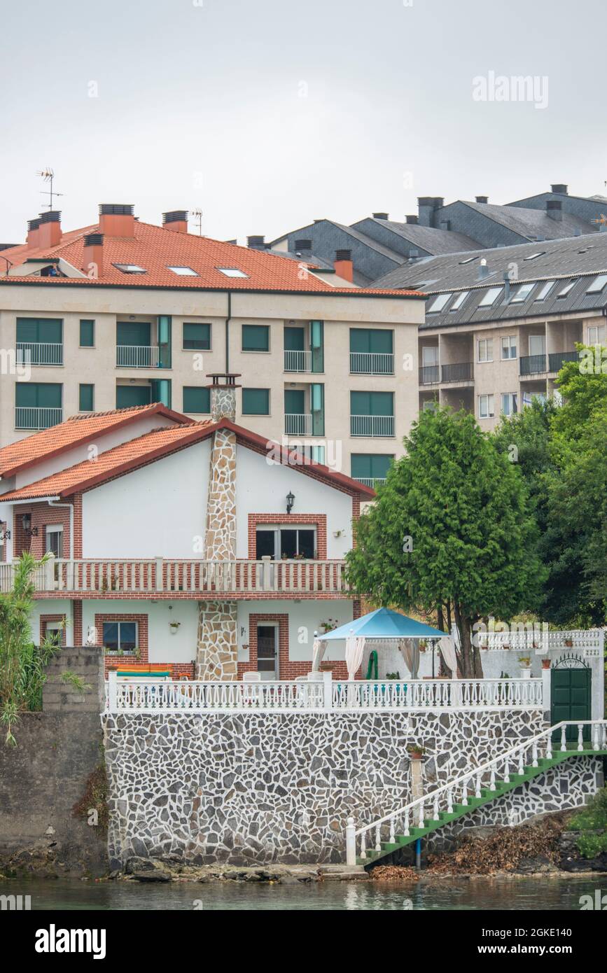 Facades and descent to the sea from a house in the north of Galicia ...