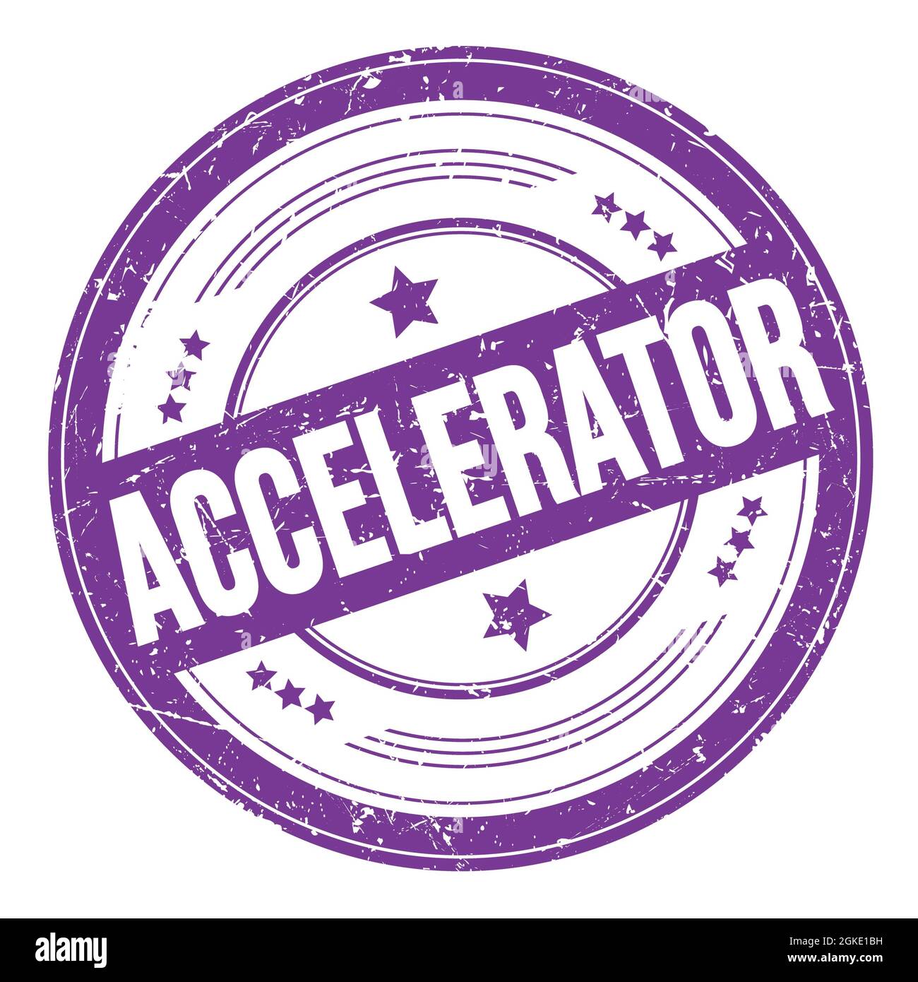 ACCELERATOR text on violet indigo round grungy texture stamp Stock ...
