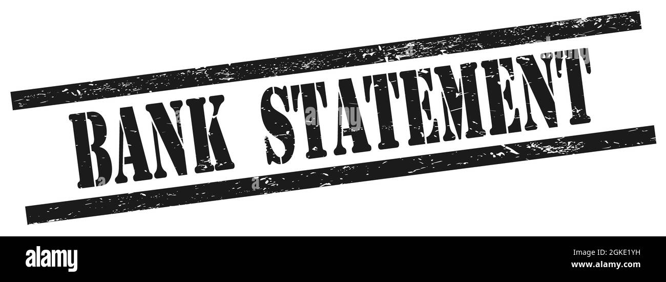 BANK STATEMENT text on black grungy rectangle vintage stamp Stock Photo ...