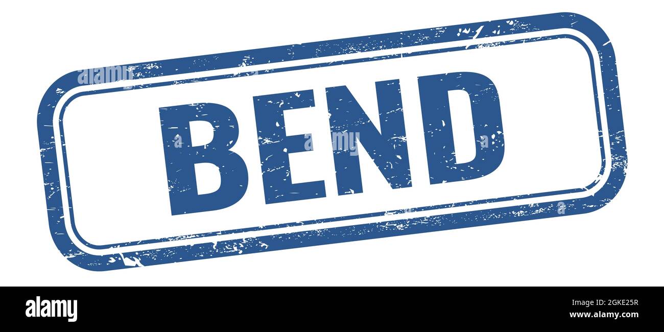BEND text on blue grungy vintage rectangle stamp Stock Photo - Alamy