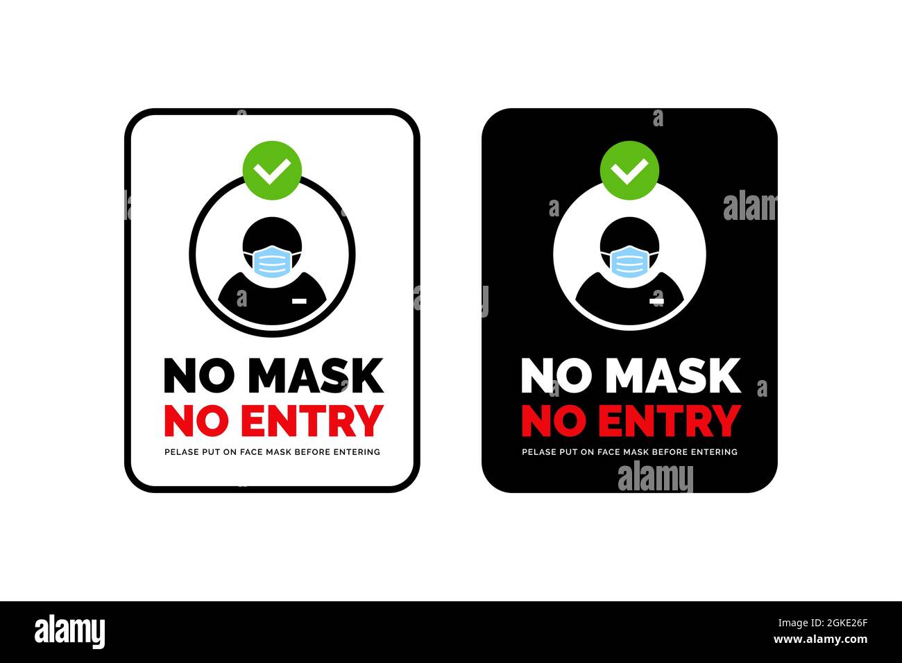 Face mask required warning prevention sign. No face mask no entry sign ...
