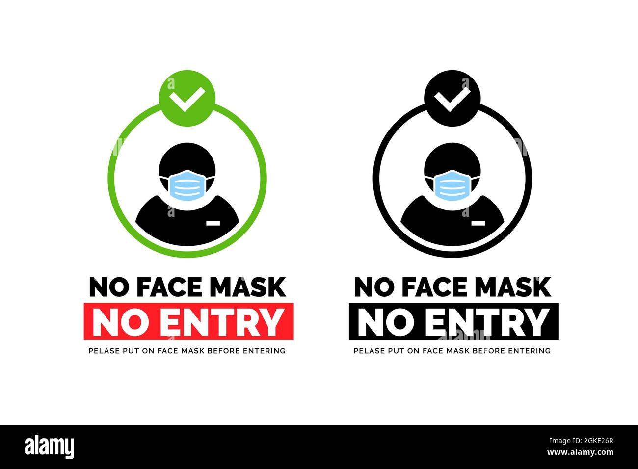 Face mask required warning prevention sign. No face mask no entry sign ...