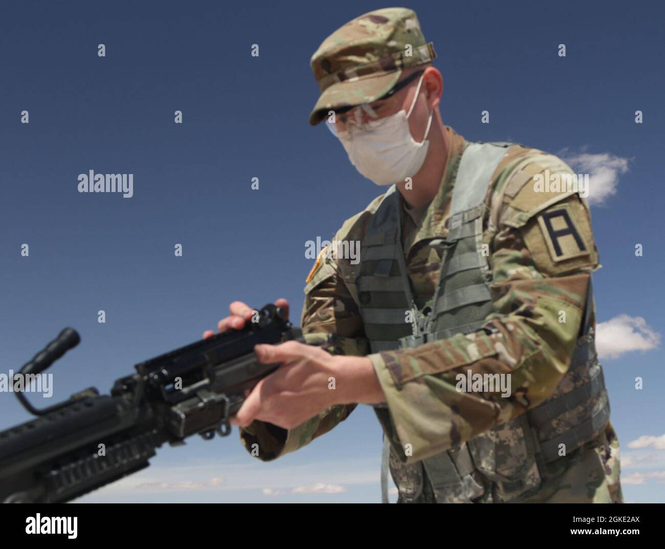 A Soldier assigned to 5th Armored Brigade, First Army Division West ...