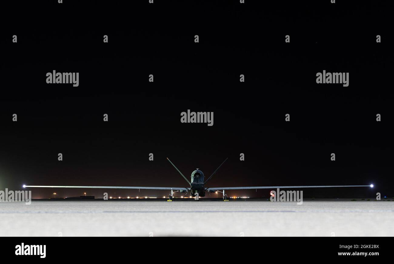 A U.S. Air Force RQ-4 Global Hawk assigned to the 99th Expeditionary ...