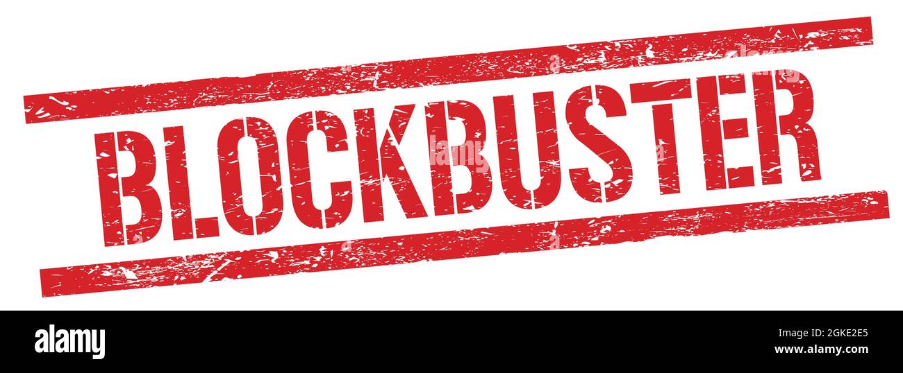 BLOCKBUSTER text on red grungy rectangle stamp sign Stock Photo - Alamy