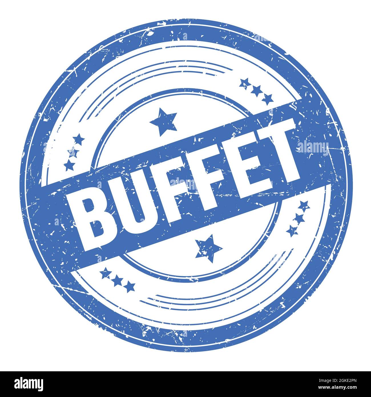 BUFFET text on blue round grungy texture stamp Stock Photo - Alamy