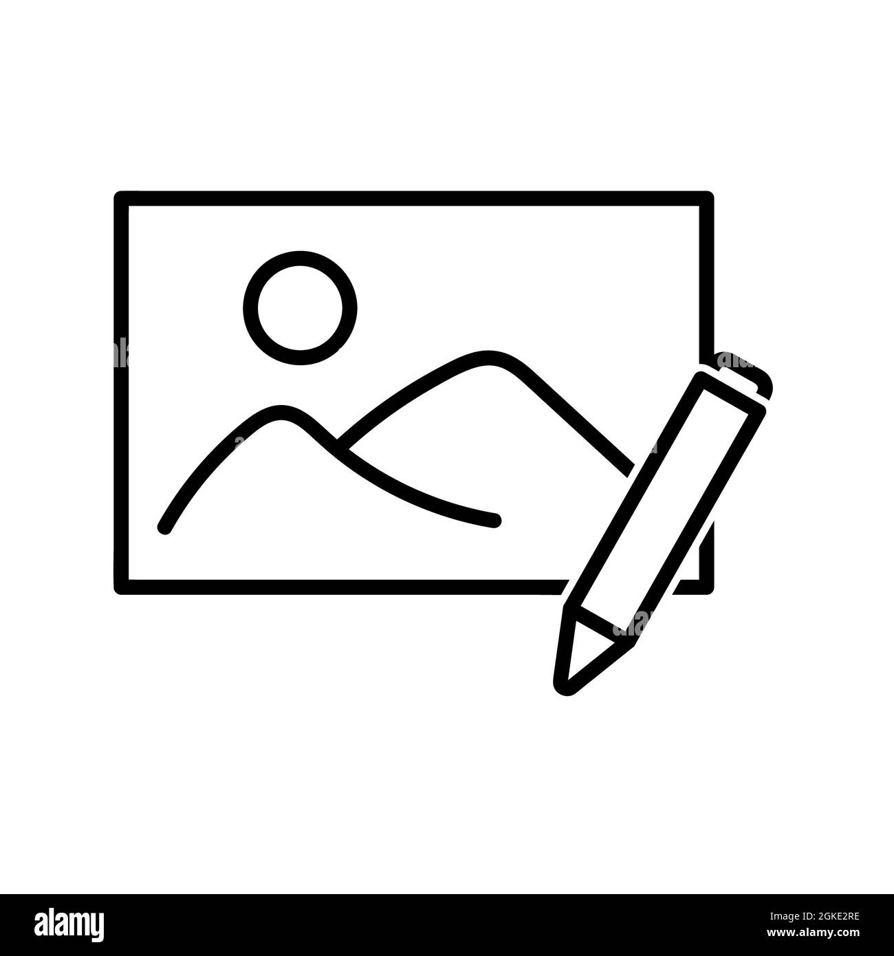 Picture icon. Flat pictogram for web. Line stroke. Simple photo symbol ...