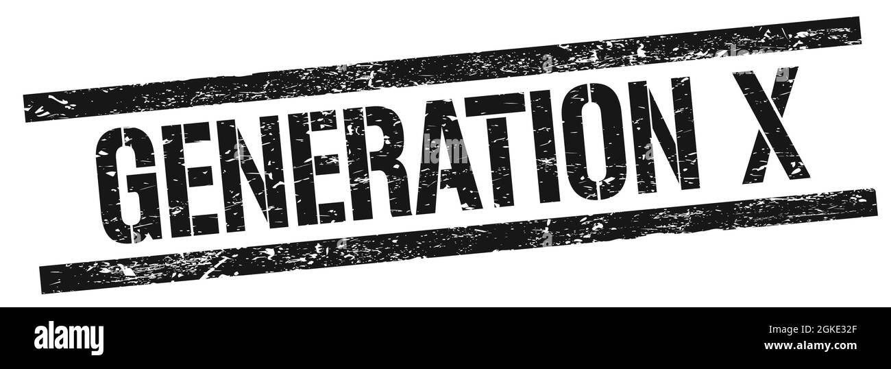 GENERATION X text on black grungy rectangle stamp sign Stock Photo - Alamy