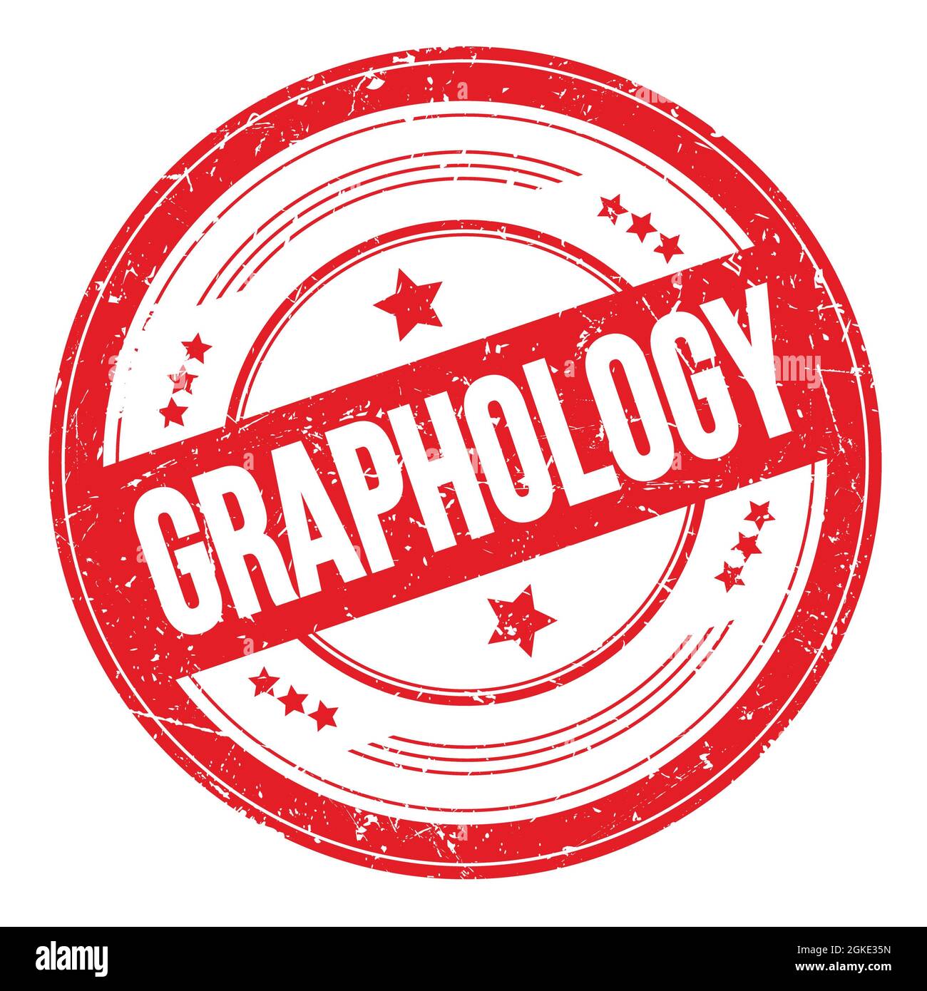 GRAPHOLOGY text on red round grungy texture stamp Stock Photo - Alamy