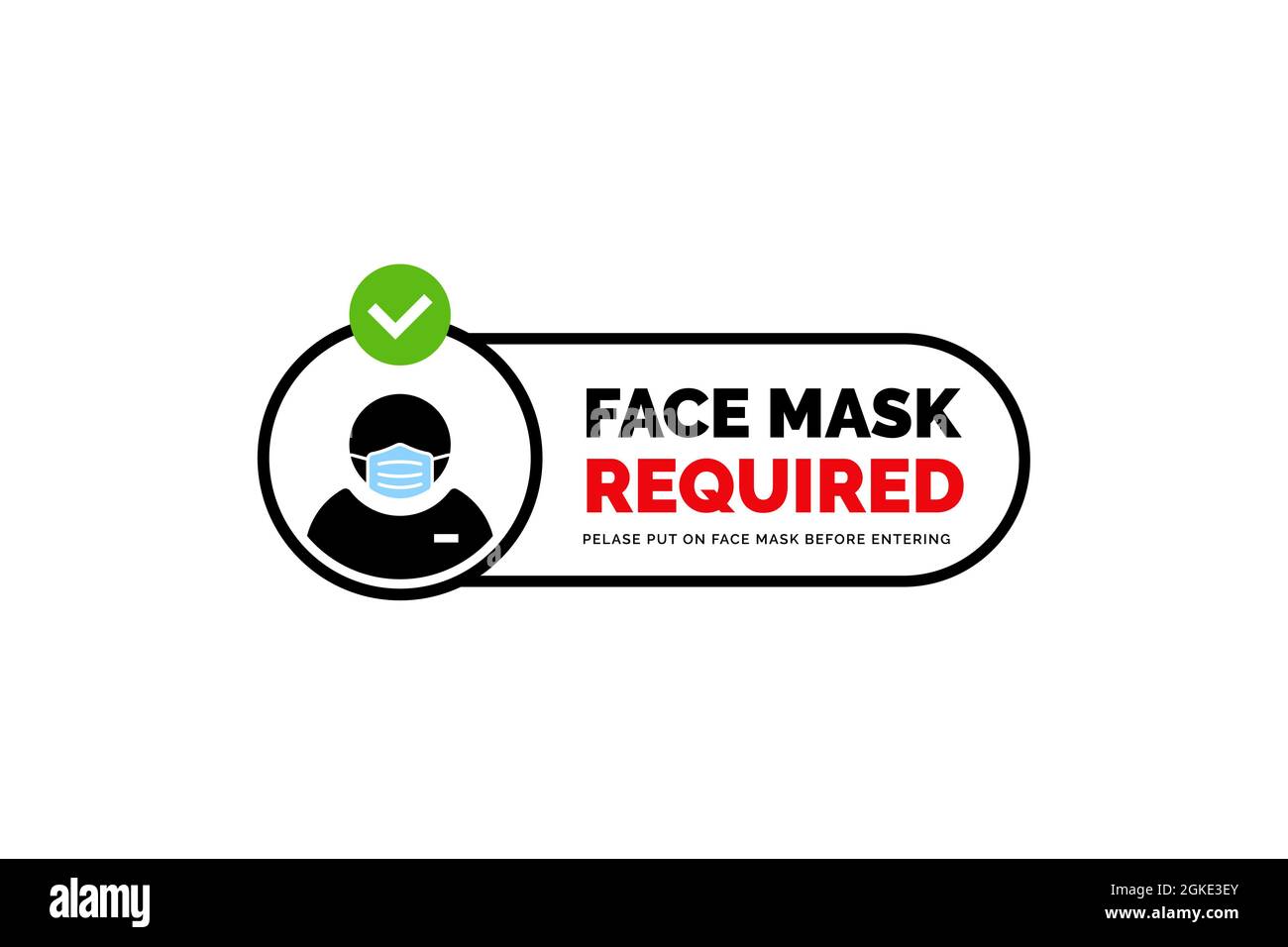 Face mask required warning prevention sign. Human profile silhouette ...