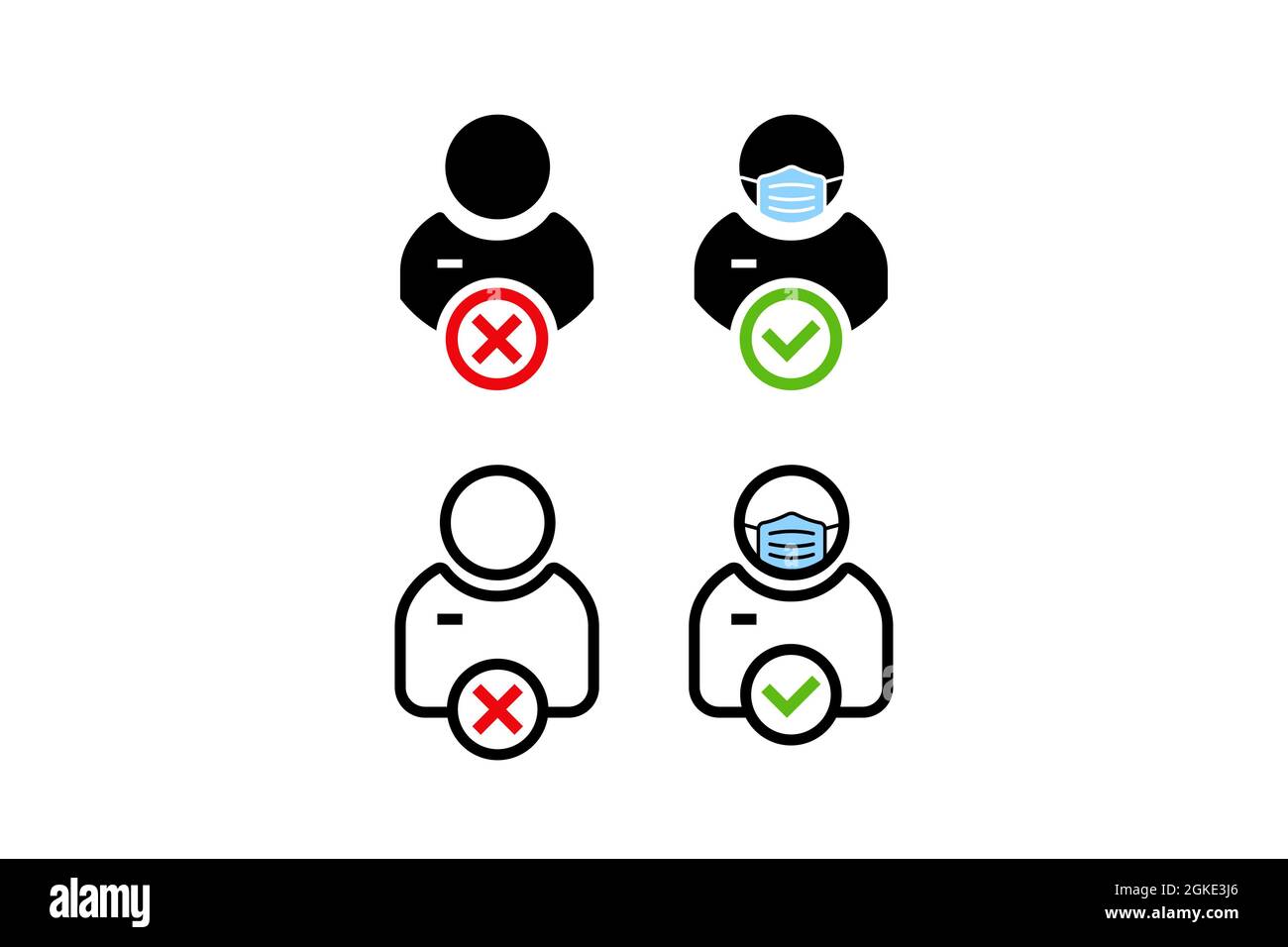 Face mask required warning prevention sign. Human profile silhouette ...