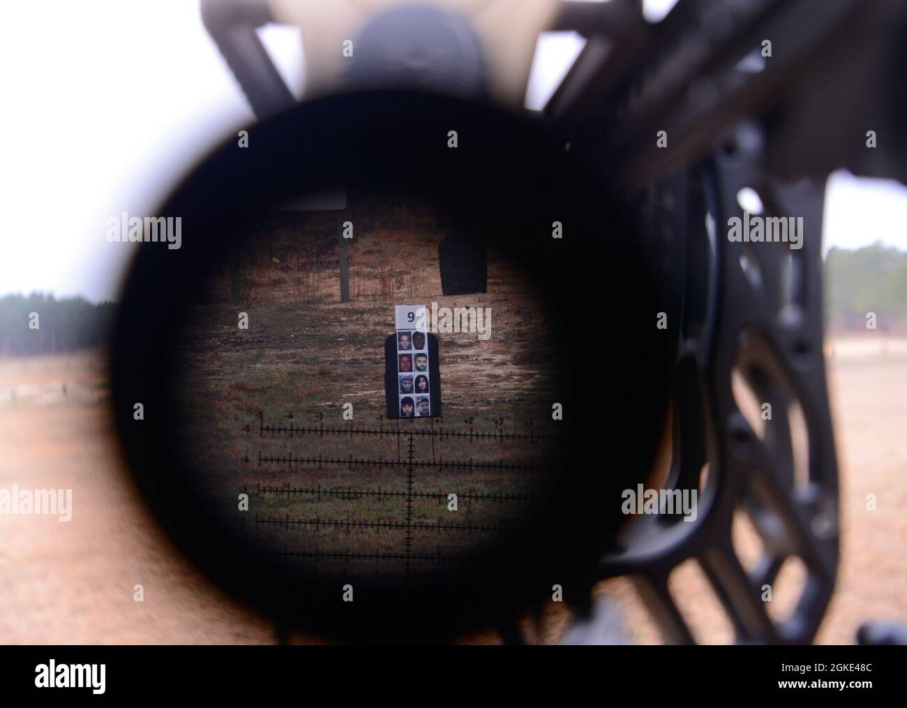 A look through a spotting scope at a target during the United States ...