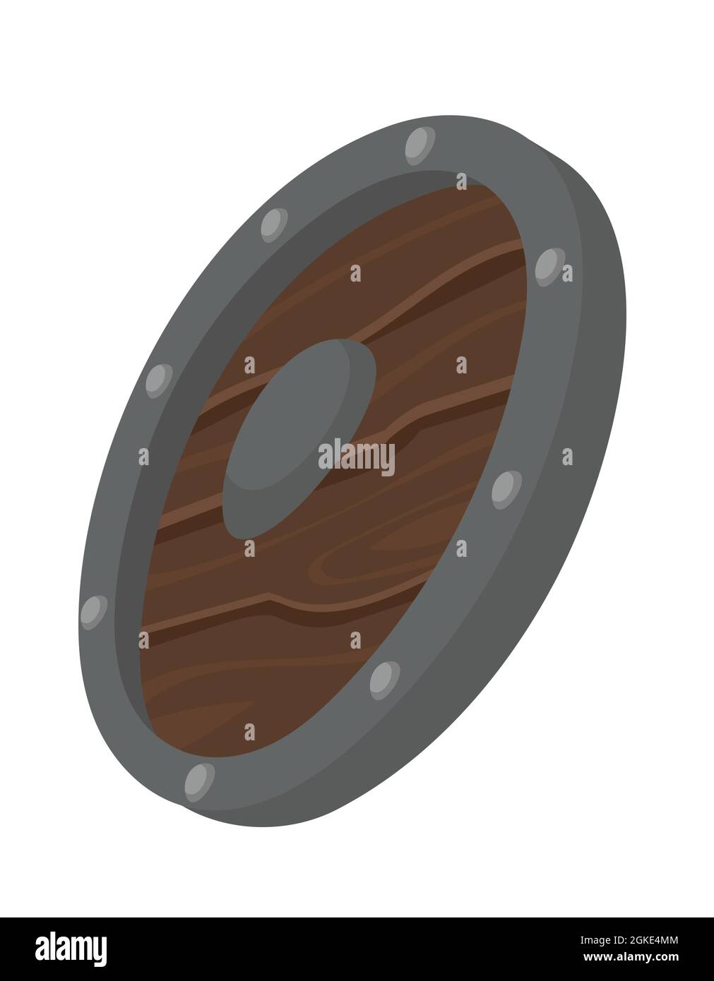 Shield three quarter view. Medieval armor in cartoon style Stock Vector ...