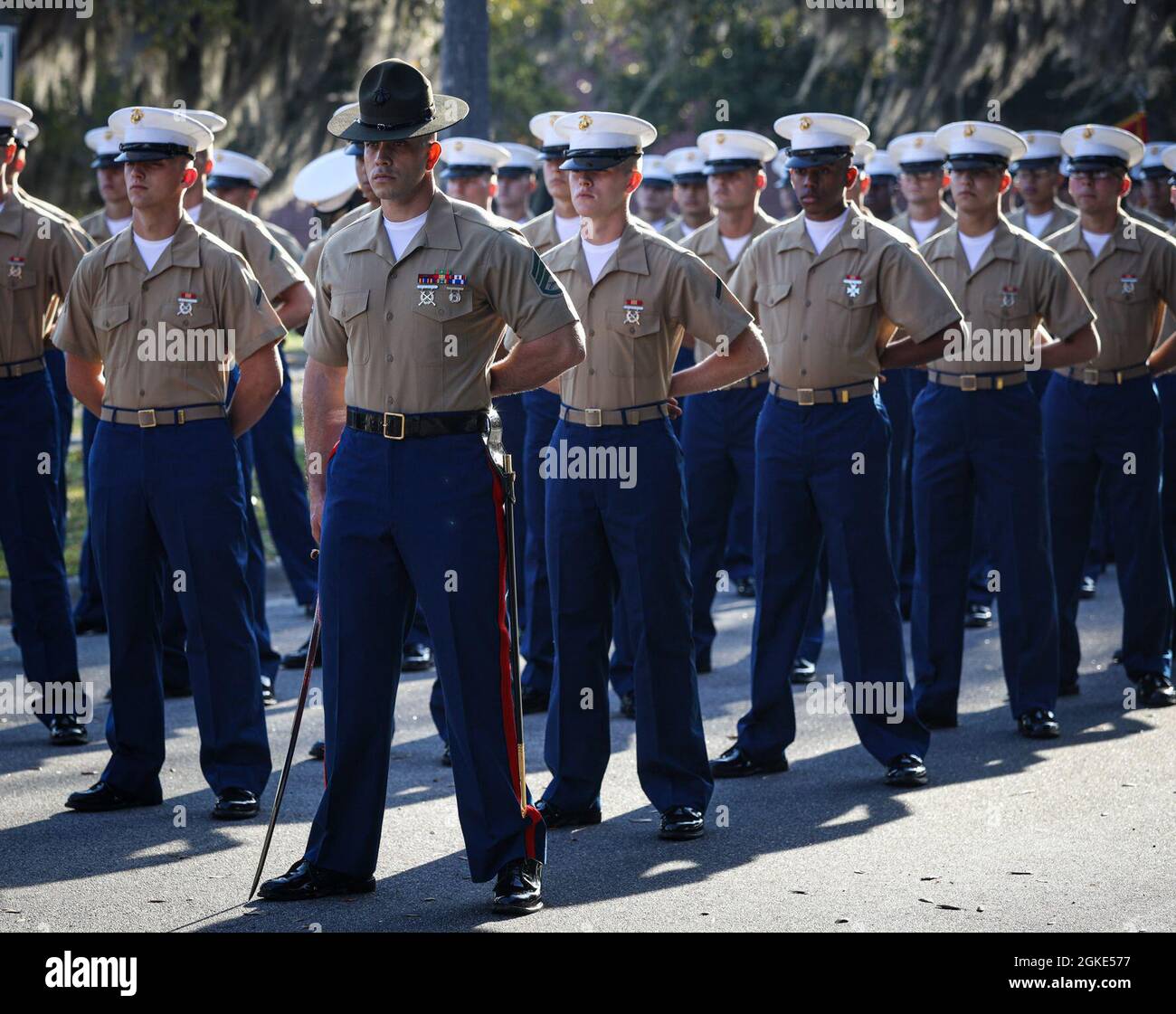U.S. Marines with Papa Company, 4th Recruit Training Battalion ...