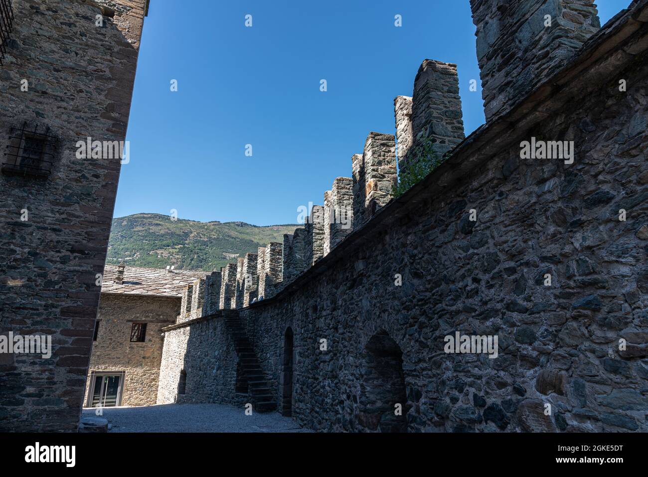 The castle of Fénis, located in the municipality of the same name, is ...