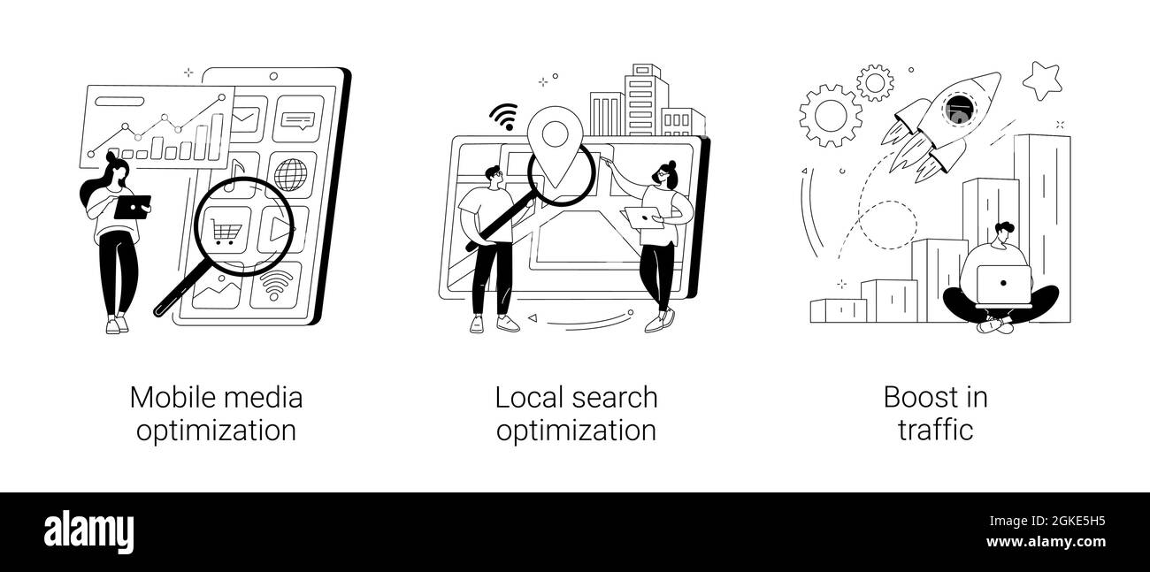 SEO strategy abstract concept vector illustrations Stock Vector Image ...