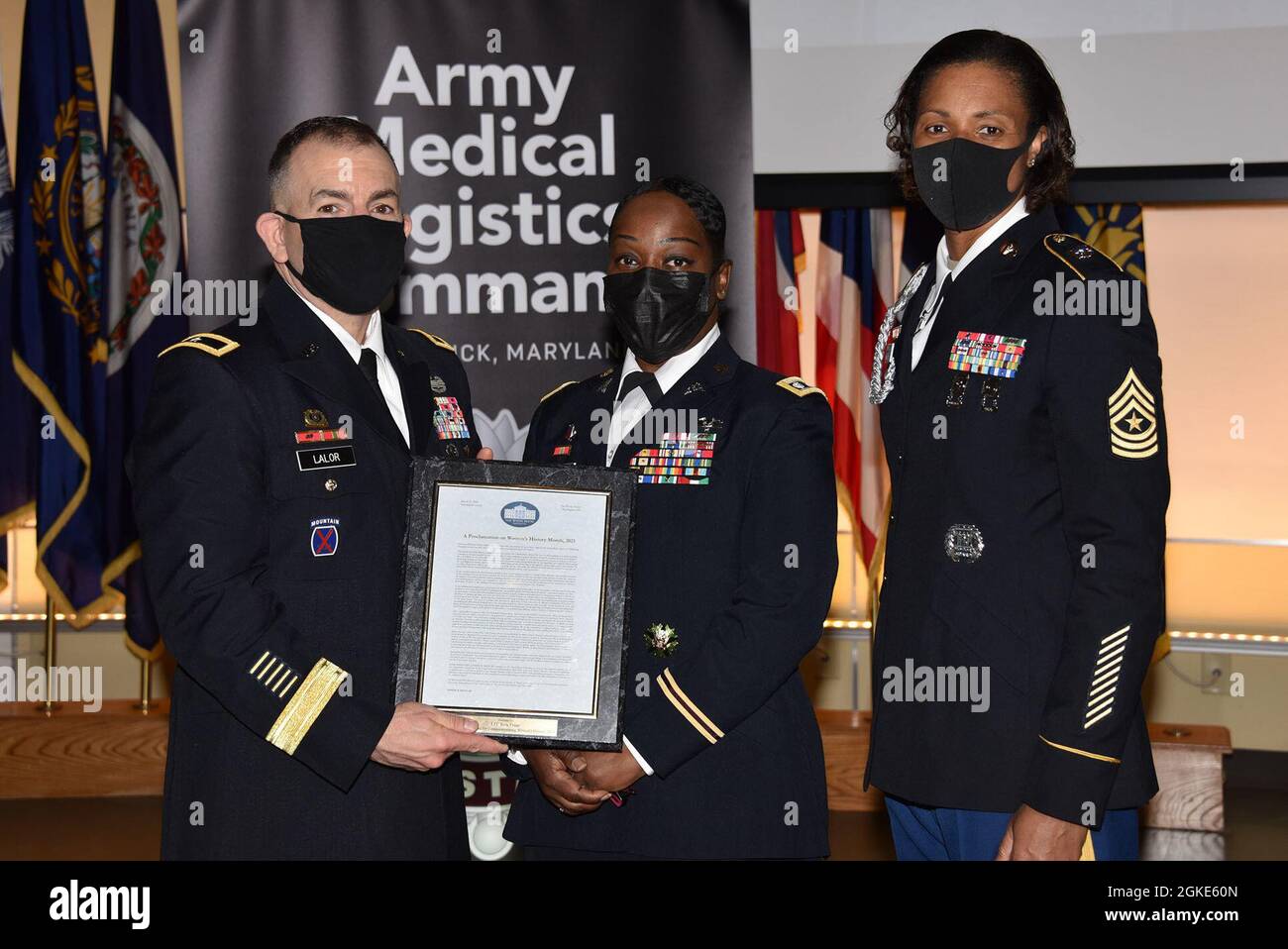 Brig. Gen. Michael Lalor, left, commander of U.S. Army Medical ...