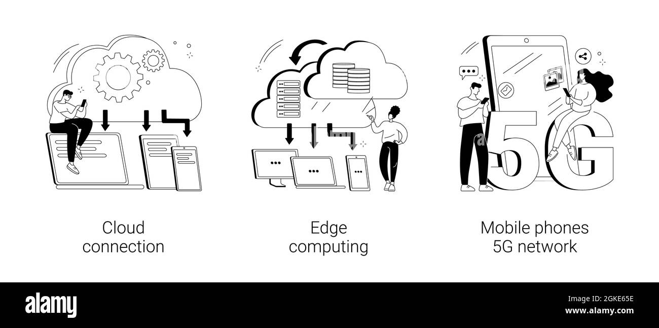 Online data transfer abstract concept vector illustrations Stock Vector ...
