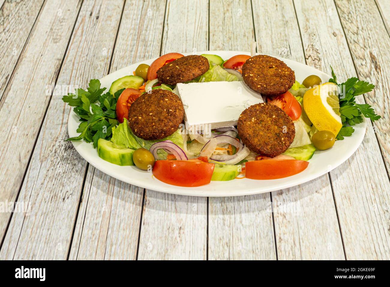 Pakistani kebab restaurant menu with fresh cheese, falafel, lettuce ...