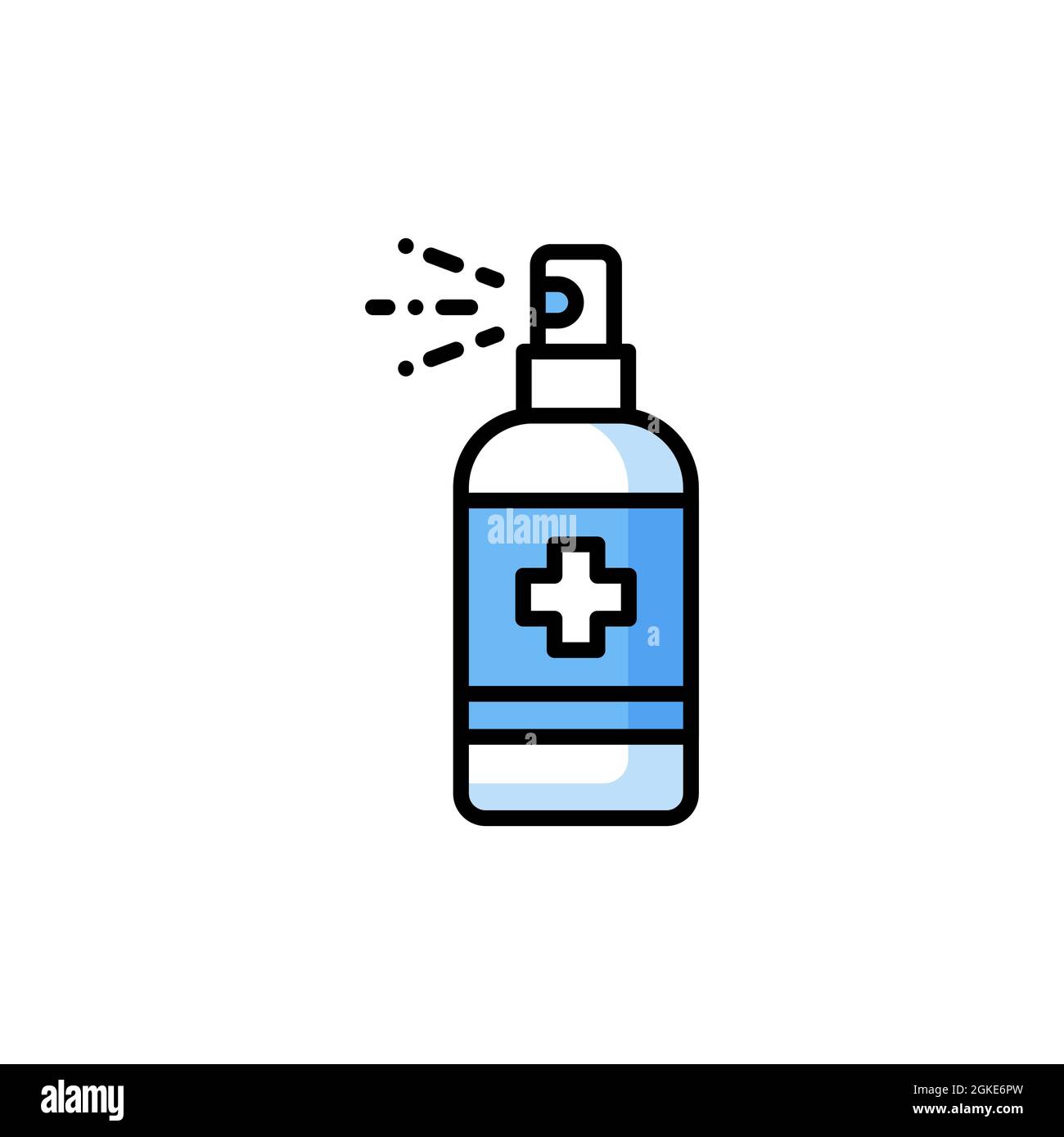Hand sanitizer spray icon vector sign symbol. Spraying antibacterial ...