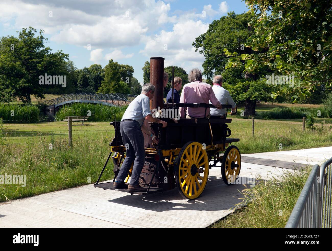Three-quarter Rear View of a 1893, Salvesen Wagonette, Steam Car, being ...