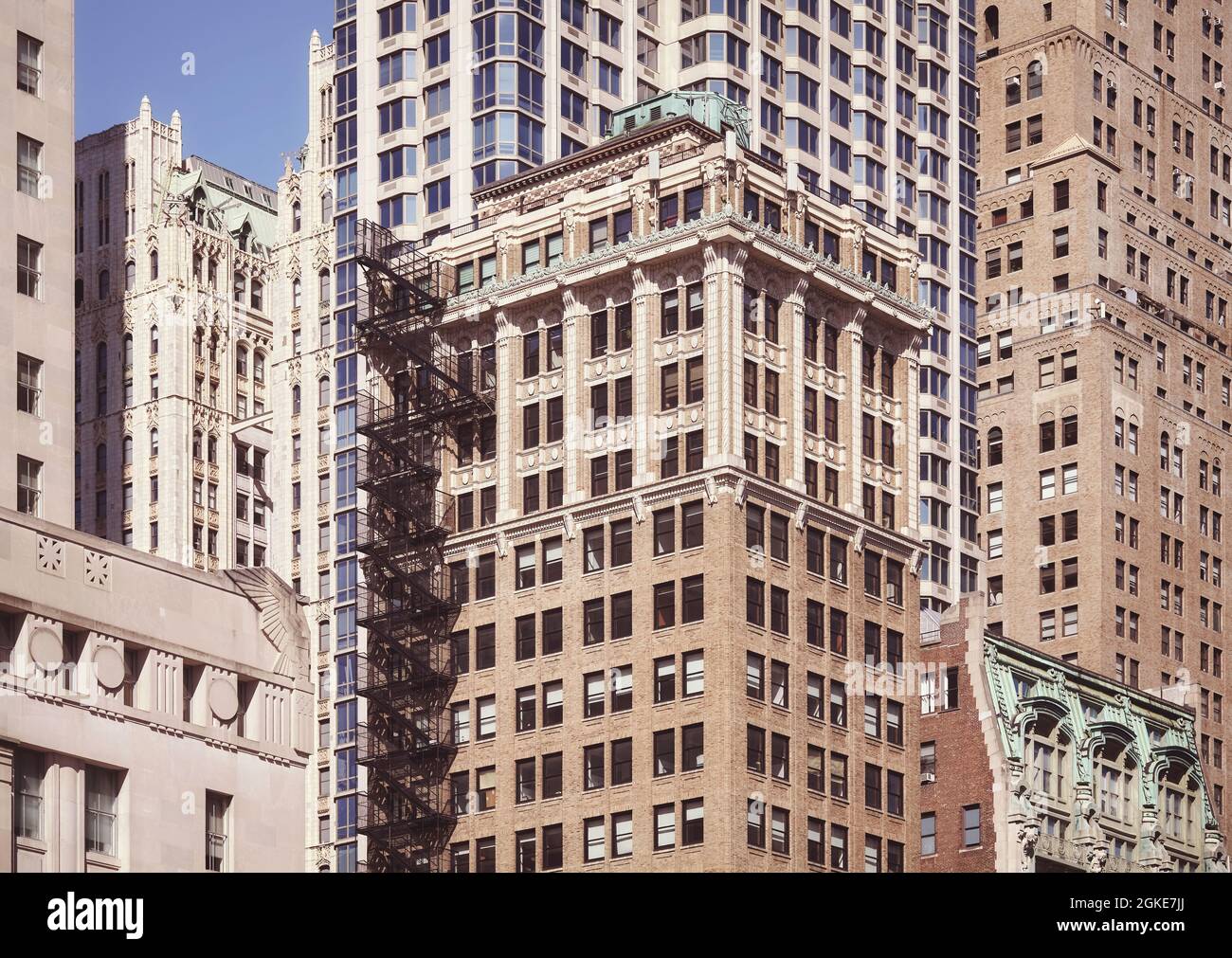 Manhattan diverse architecture, color toning applied, New York City ...