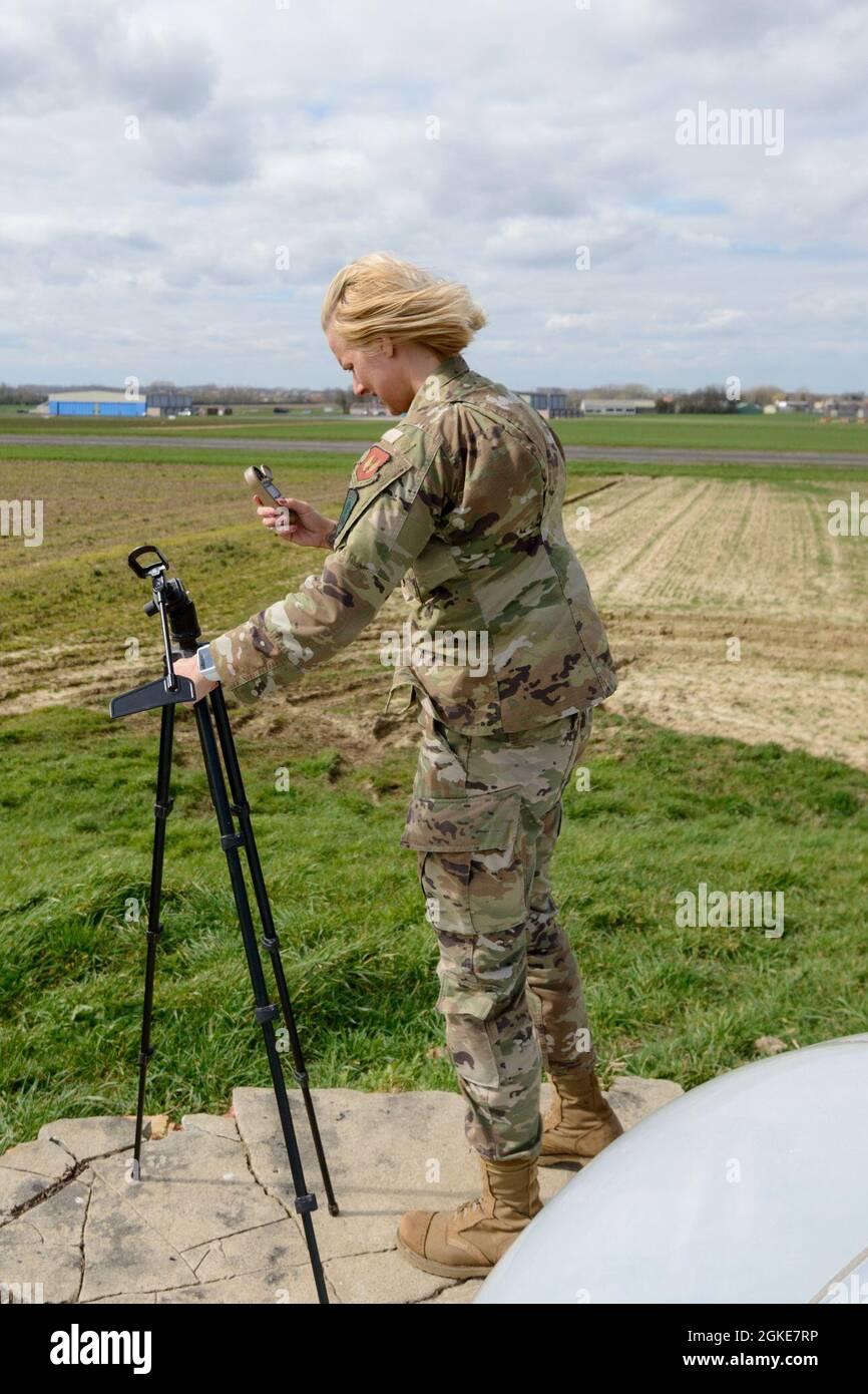 U.S. Air Force Tech. Sgt. Paige Bump, an airfield manager assigned to ...
