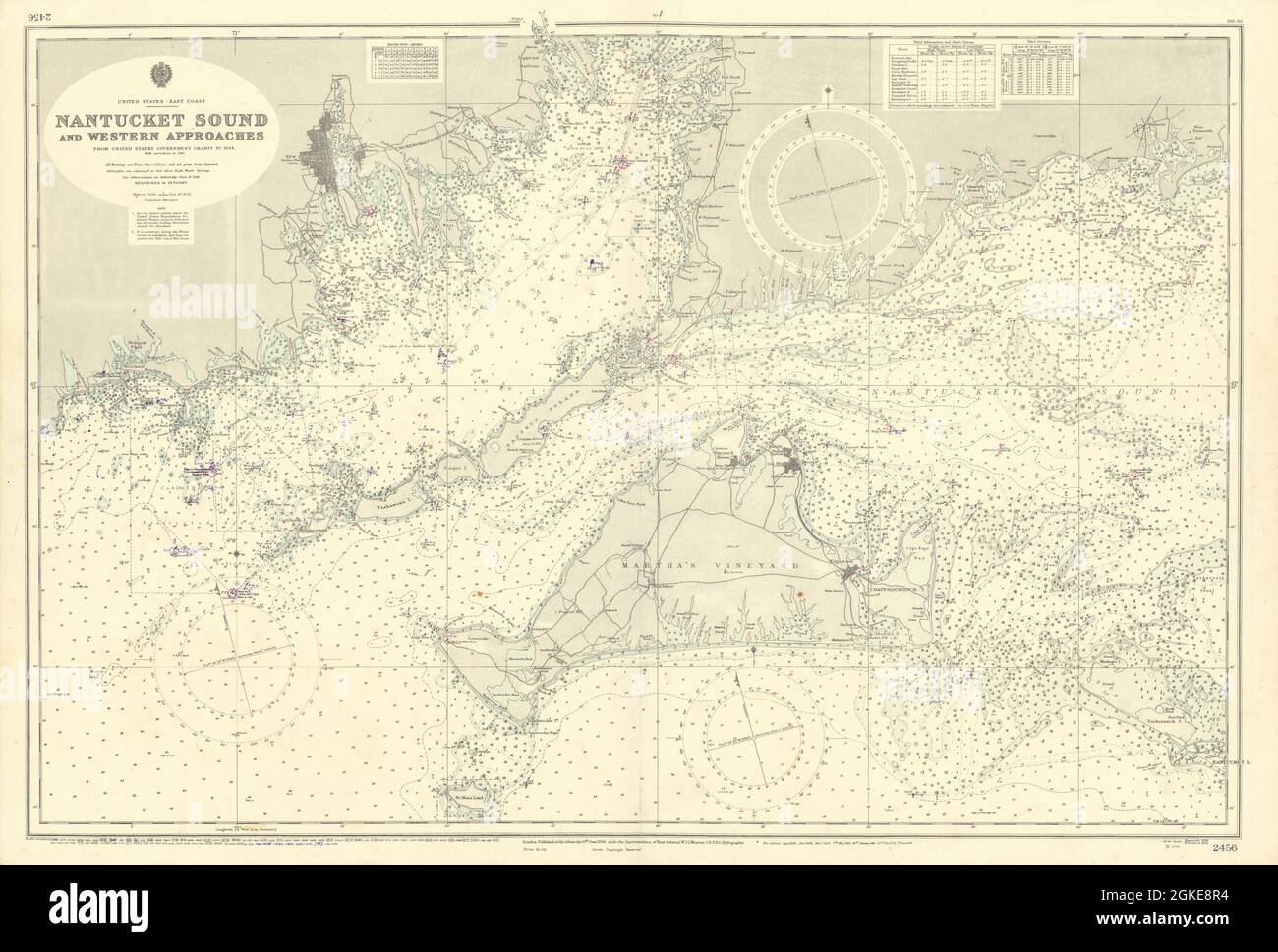 Martha's Vineyard. Nantucket sound Cape Cod. ADMIRALTY sea chart 1896 ...