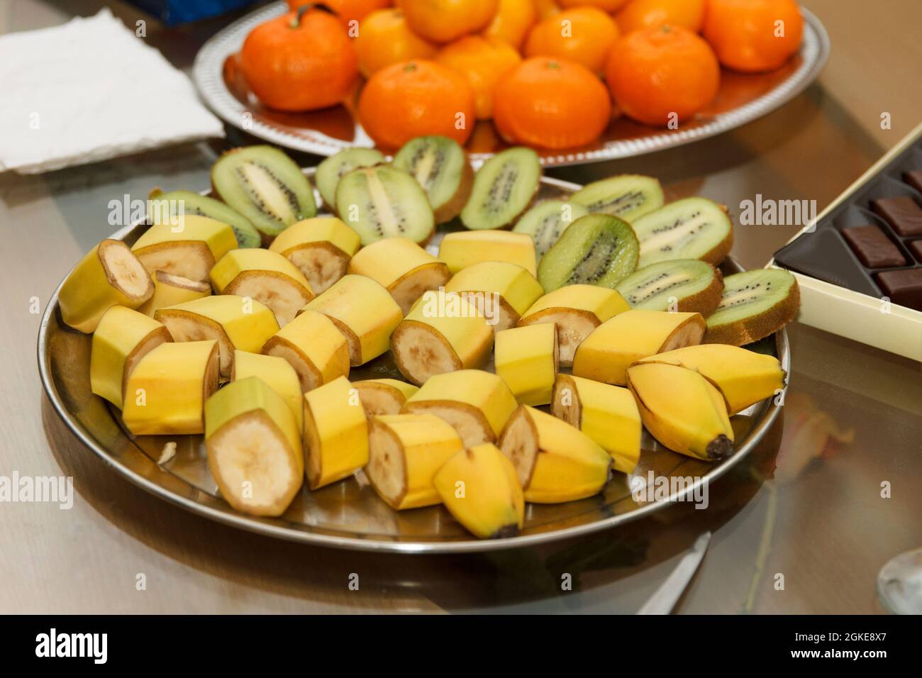 Beautifully banquet sweet table with fruit and candy close up Stock ...