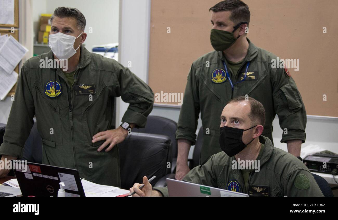 U.S. Marines with Marine Aircraft Group 12 monitor a bilateral search ...